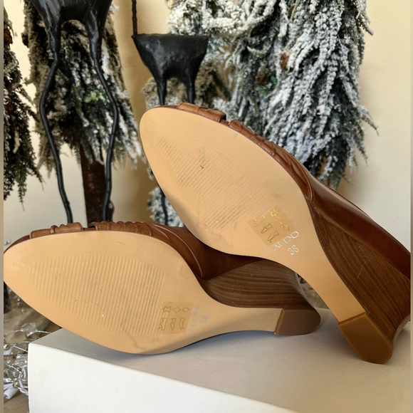 Aldo | Shoes | Aldo Dobine Leather Wedges 38 | Poshmark
